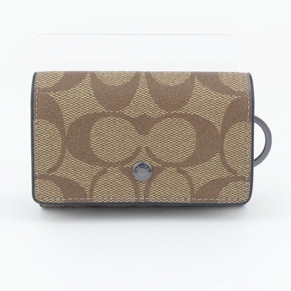 Coach | Accessories | Coach Signature Khaki Tan 5 Ring Key Case Nwt ...